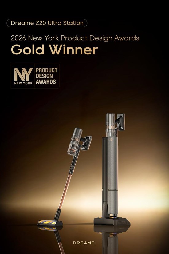 Dreame Vacuum Claims Gold Winner at 2026 New York Product Design Awards ...